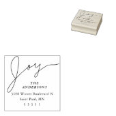 Elegant Joy Script Return Address Rubber Stamp | Zazzle