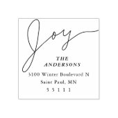 Elegant Joy Script Return Address Rubber Stamp | Zazzle