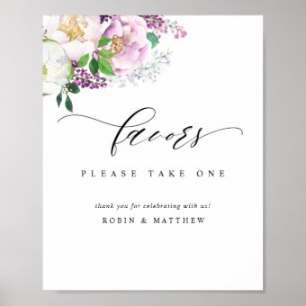 Elegant Joyful Pastel Floral Wedding Favor Sign | Zazzle