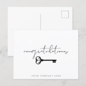 Elegant Key Congratulations New Home Real Estate Postcard | Zazzle