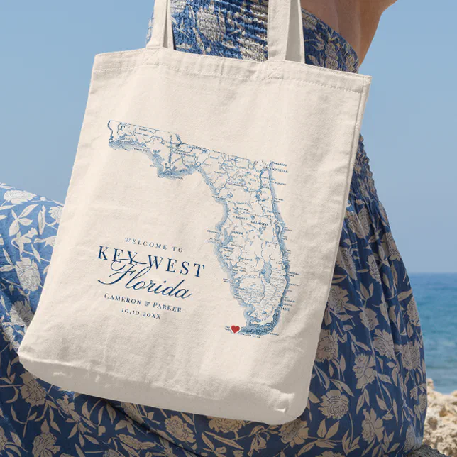 Elegant Key West Florida Wedding Welcome Tote Bag | Zazzle