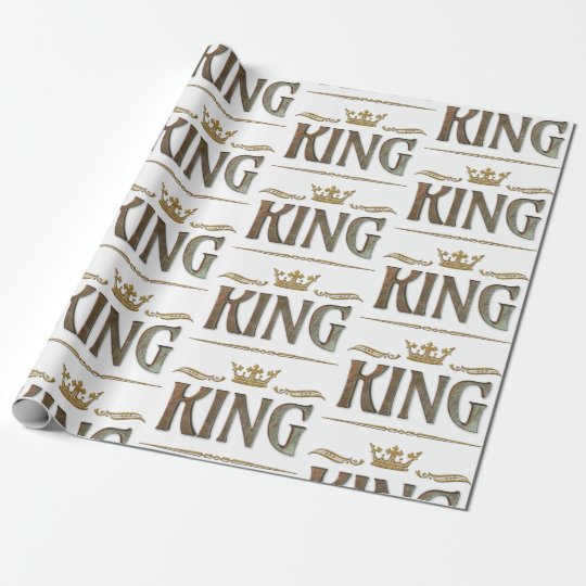 Elegant KING Royalty Lettering Crown Wrapping Paper | Zazzle.com