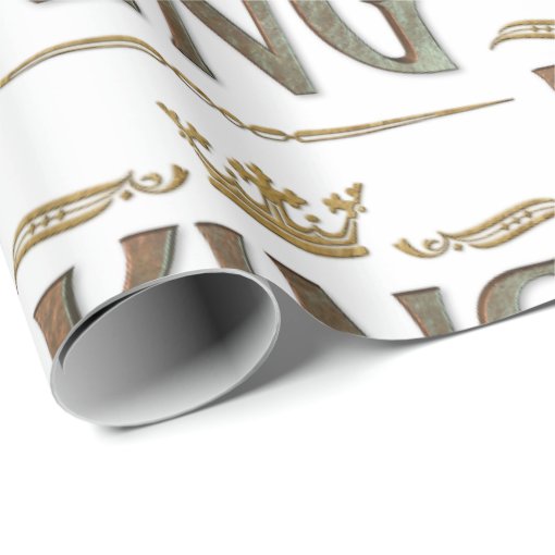 Elegant KING Royalty Lettering Crown Wrapping Paper | Zazzle