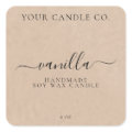 Elegant Kraft Minimalist Script Candle Label | Zazzle
