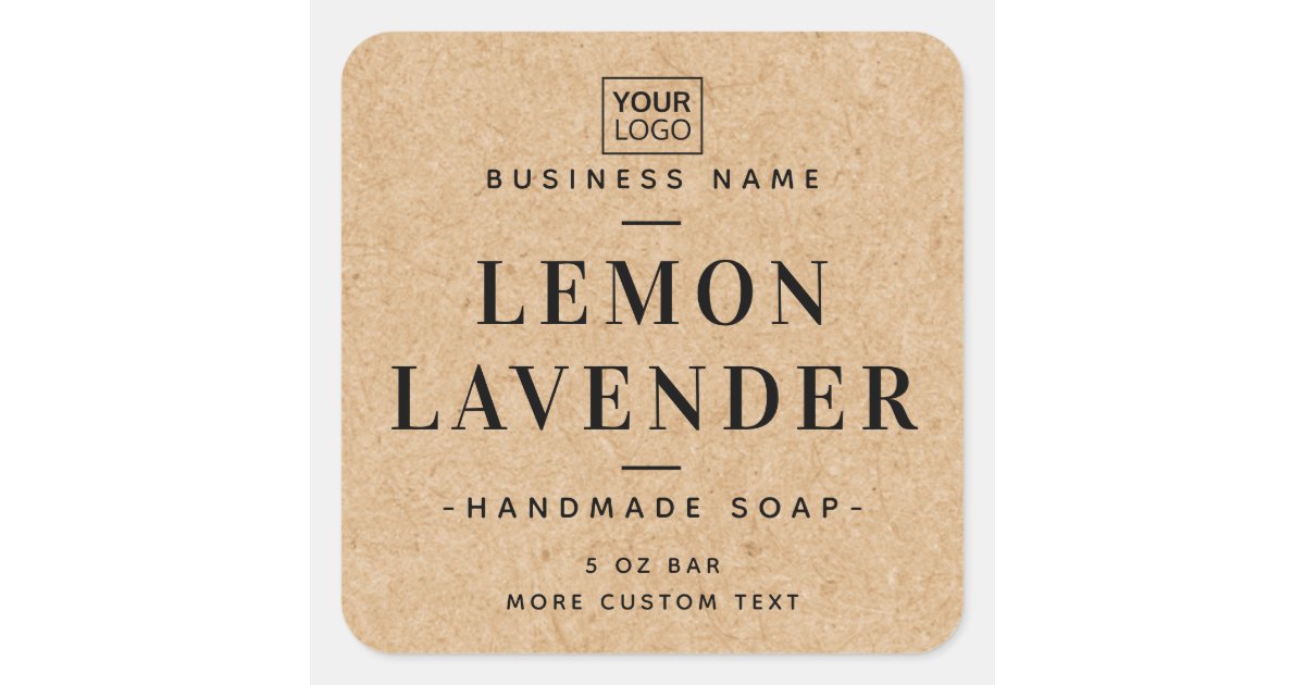 Elegant Kraft paper look square product labels | Zazzle