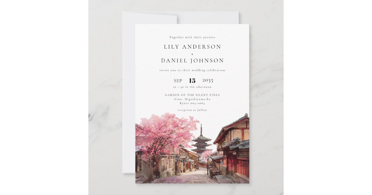 Elegant Kyoto Japan Destination Wedding Invitation | Zazzle