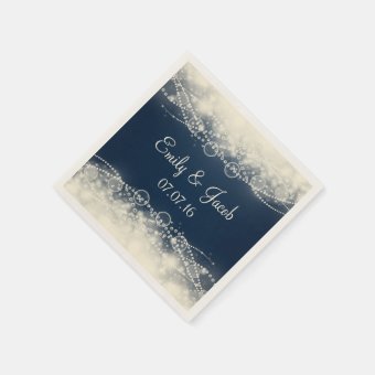 Elegant Lace and Pearls Wedding Paper Napkins | Zazzle