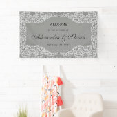 Elegant Lace Wedding Banner | Zazzle