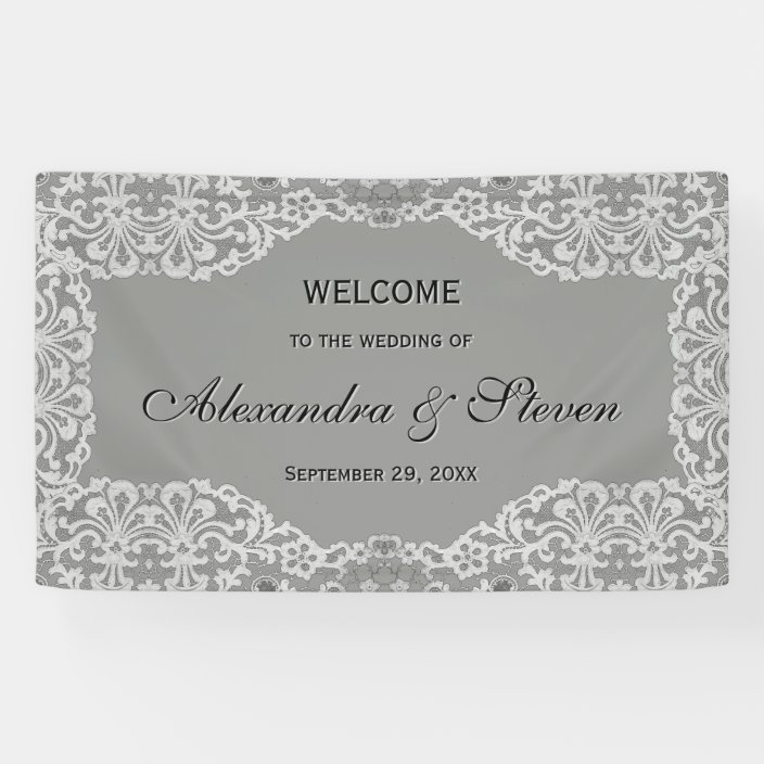 Elegant Lace Wedding Banner | Zazzle.com
