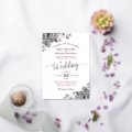 Elegant Lacy Silver & Crimson Red on White Wedding Foil Invitation | Zazzle