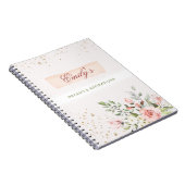 Elegant Ladies Girly Diary Floral Pastel Pink Chic Notebook | Zazzle