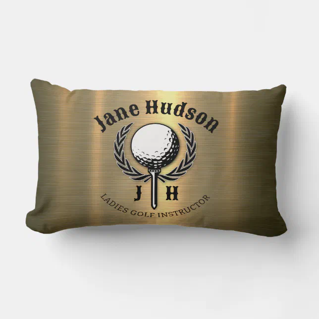 Elegant Ladies Golf Monogram Design Lumbar Pillow | Zazzle