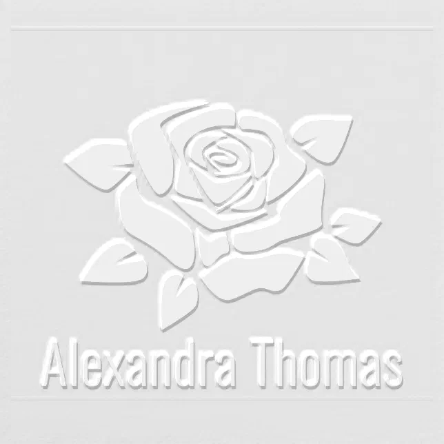 Elegant Large Floral Rose Blossom Name Monogram Embosser | Zazzle