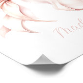 Elegant Large Pink Bow Name Nursery Print | Zazzle