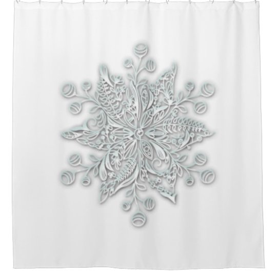 Elegant Large Snowflake Winter Shower Curtain | Zazzle.com