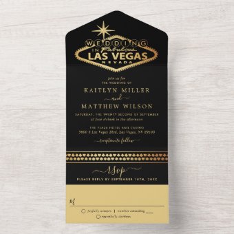 Elegant Las Vegas Destination Wedding All In One Invitation | Zazzle