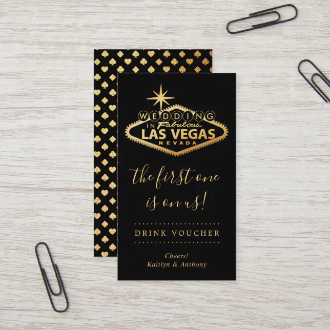 Elegant Las Vegas Destination Wedding Drink Ticket | Zazzle