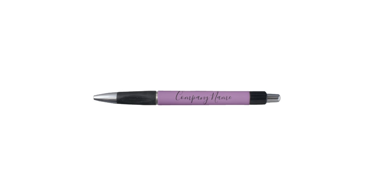 Elegant Lavender Black Script Text Company Name Pen | Zazzle