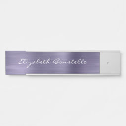 Elegant Lavender Brushed Metal Handwriting Door Sign | Zazzle