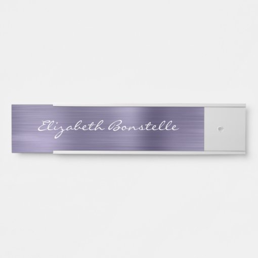 Elegant Lavender Brushed Metal Handwriting Door Sign | Zazzle