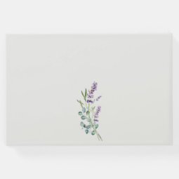 Elegant Lavender Eucalyptus Leafy Foliage Wedding Guest Book | Zazzle
