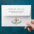 Elegant Lavender Floral Gold Cross Baby Baptism Envelope | Zazzle