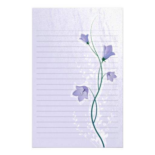 elegant lavender floral wedding lined paper stationery | Zazzle