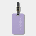 Elegant Lavender Lilac Script Name Personalized Luggage Tag | Zazzle