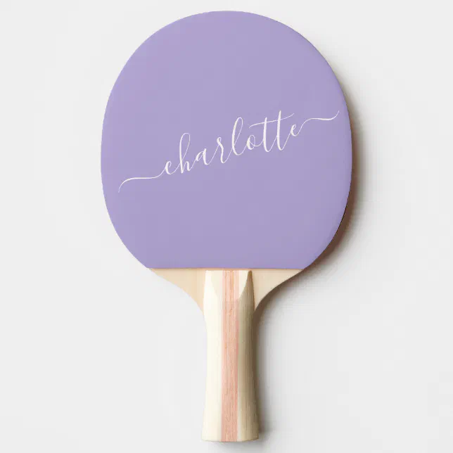 Elegant Lavender Lilac Script Name Personalized Ping Pong Paddle | Zazzle