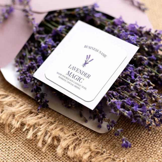 Elegant lavender purple minimalist Product Label | Zazzle