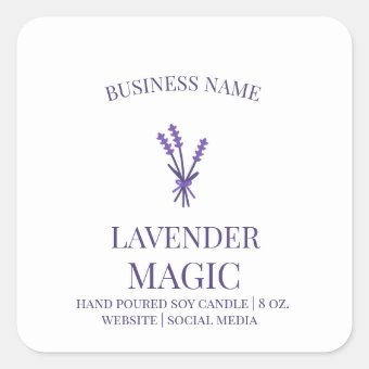 Elegant lavender purple minimalist Product Label | Zazzle