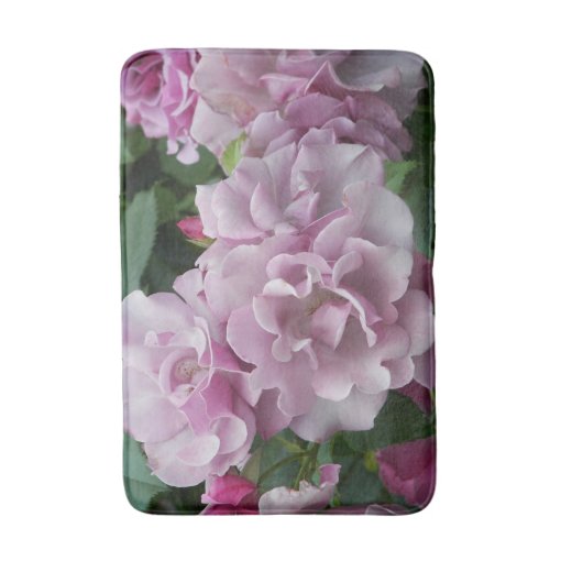 Elegant Lavender Roses Floral Bath Mat | Zazzle