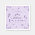 Elegant Lavender Scribble Quinceanera Napkins | Zazzle