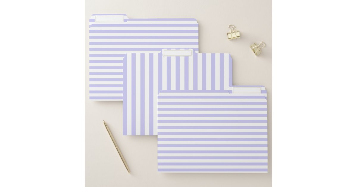 Elegant Lavender Striped File Folder | Zazzle