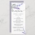 Elegant Lavender Watercolor Wedding Menu | Zazzle