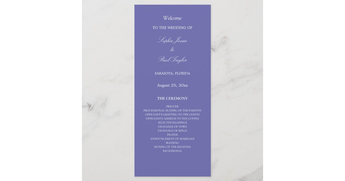 Elegant Lavender Wedding Program | Zazzle