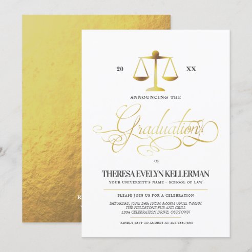 Law School Graduation Invitations | Zazzle