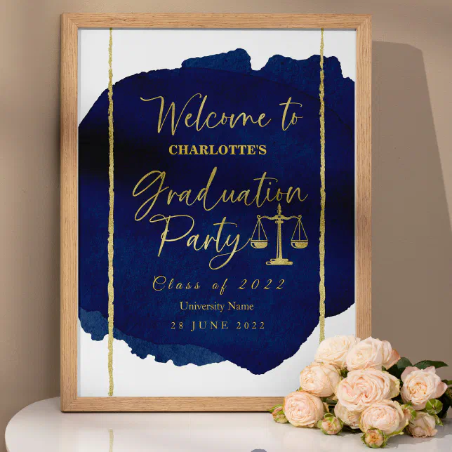 Elegant Law School Graduation Party Welcome Sign | Zazzle