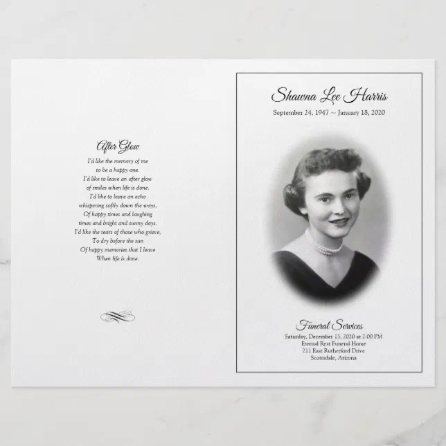 Elegant LDS Funeral Program Flyer | Zazzle