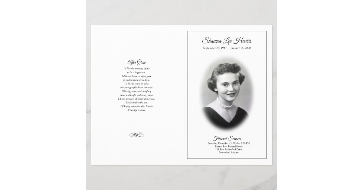 Elegant LDS Funeral Program Flyer | Zazzle