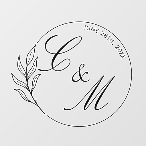 Elegant Leaf Monogram Wedding Floor Decals | Zazzle