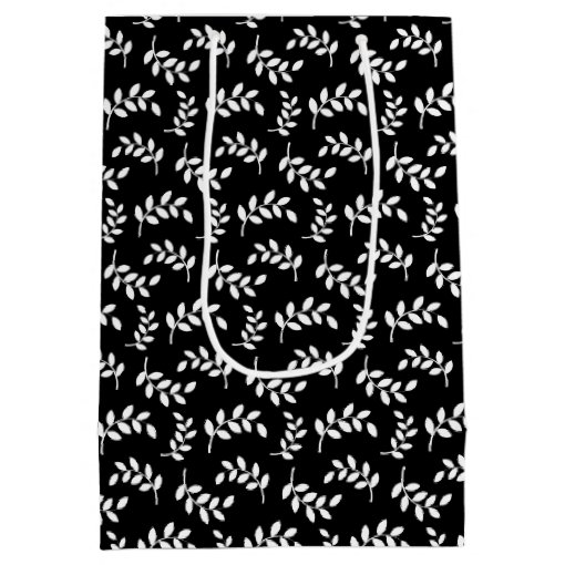 Elegant Leaf Pattern Nature Lovers Birthday Medium Gift Bag | Zazzle