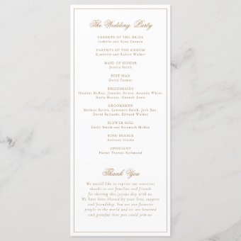 Elegant Leaf Wreath Gold Script Wedding Program | Zazzle