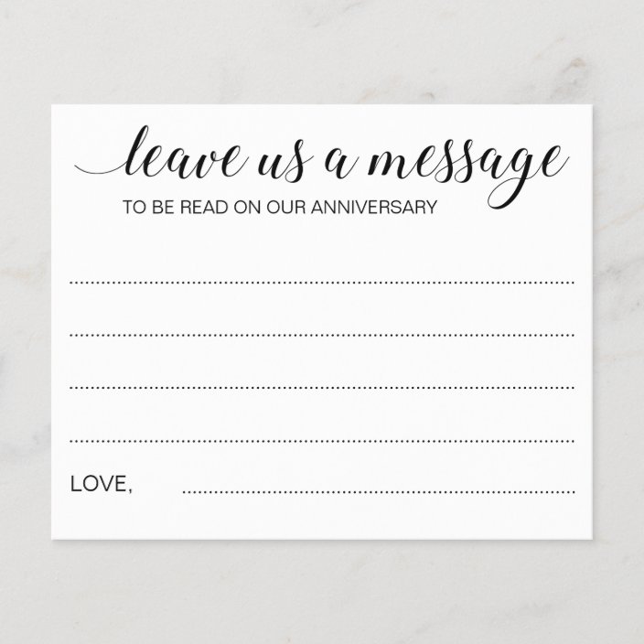Elegant Leave Us A Message Wedding Advice | Zazzle.com