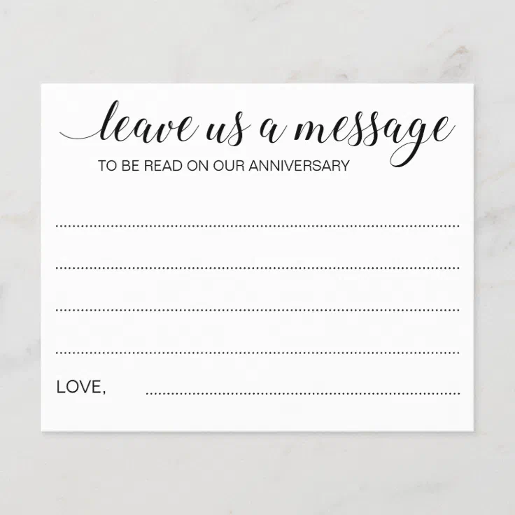 Elegant Leave Us A Message Wedding Advice | Zazzle