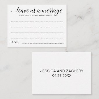 Elegant Leave Us A Message Wedding Advice Cards | Zazzle