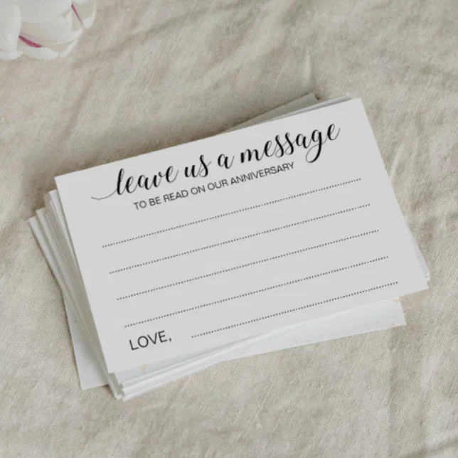 Elegant Leave Us A Message Wedding Advice Cards | Zazzle