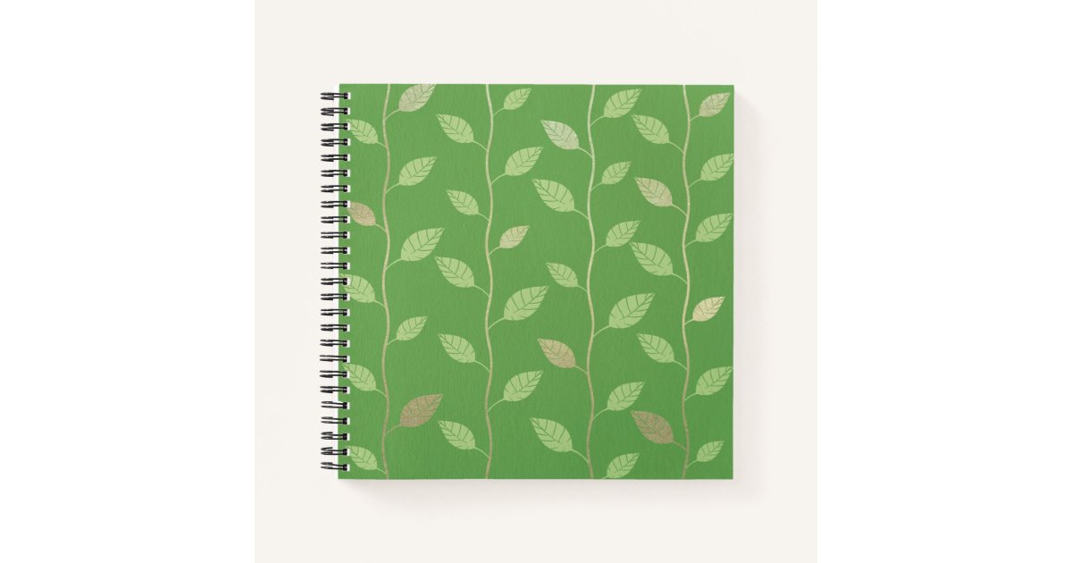 Elegant Leaves and Vines Pattern Paper Texture | Notebook | Zazzle