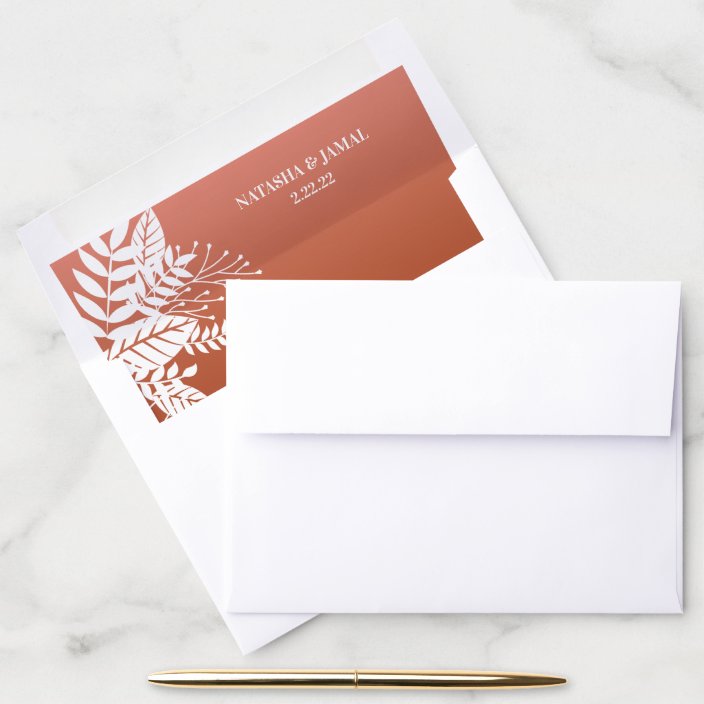 Elegant Leaves, Red Terracotta Envelope Liner | Zazzle.com