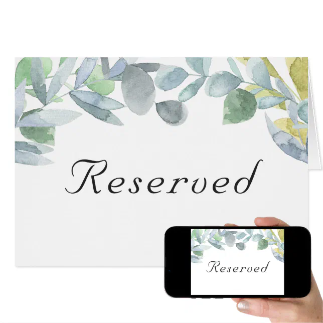 Elegant leaves. Wedding Reserved Table Place Card | Zazzle